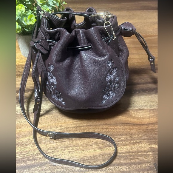 Coach | Bags | Coach Pebbled Leather Floral Embroidered Petal ...